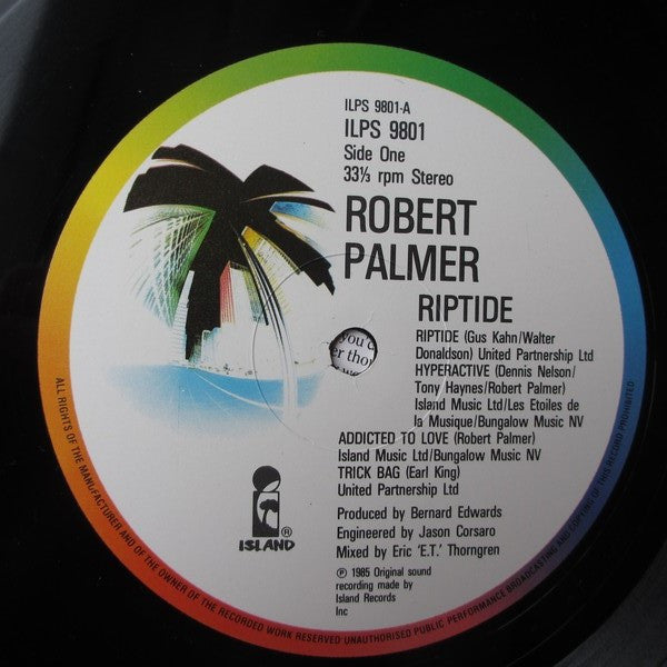 Buy Robert Palmer : Riptide (LP, Album) online for the lowest price at Strummer Room Records