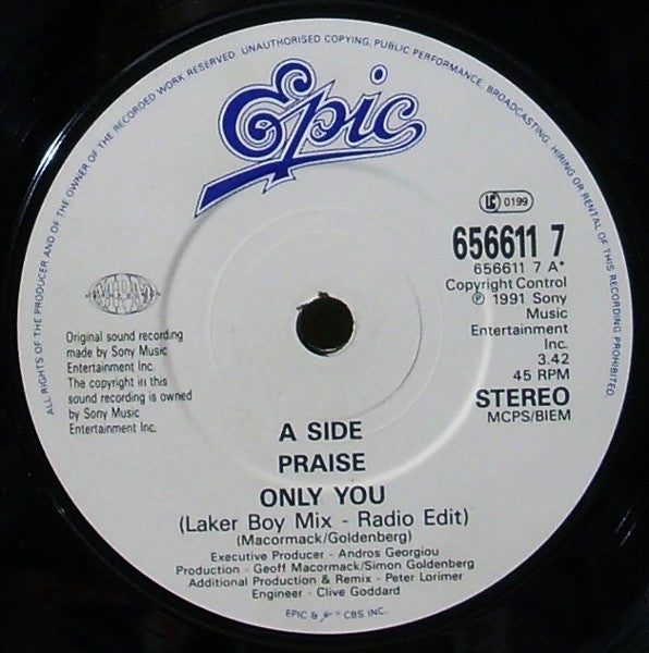 Buy Praise : Only You (7", Single) online for the lowest price at Strummer Room Records