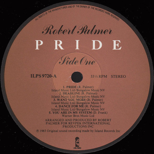 Buy Robert Palmer : Pride (LP, Album) online for the lowest price at Strummer Room Records