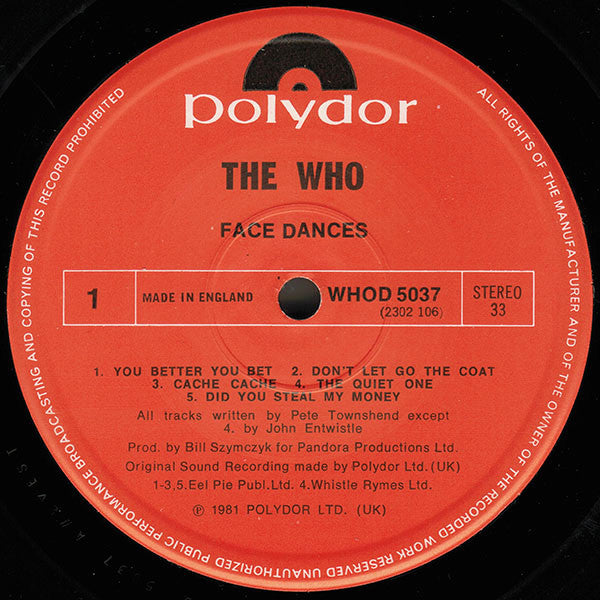 Buy The Who : Face Dances (LP, Album) online for the lowest price at ...