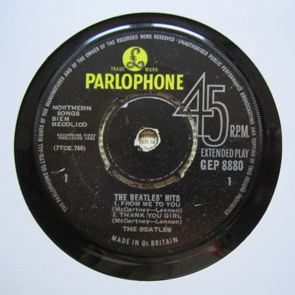Buy The Beatles : The Beatles' Hits (7", EP, Mono, RP, Rou) online for ...