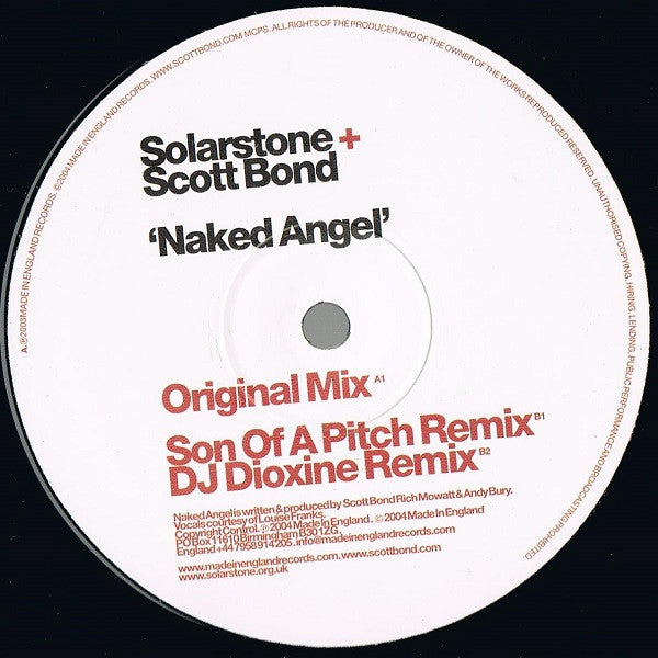 Buy Solarstone + Scott Bond : Naked Angel (Disc 01) (12", 1/2) online ...