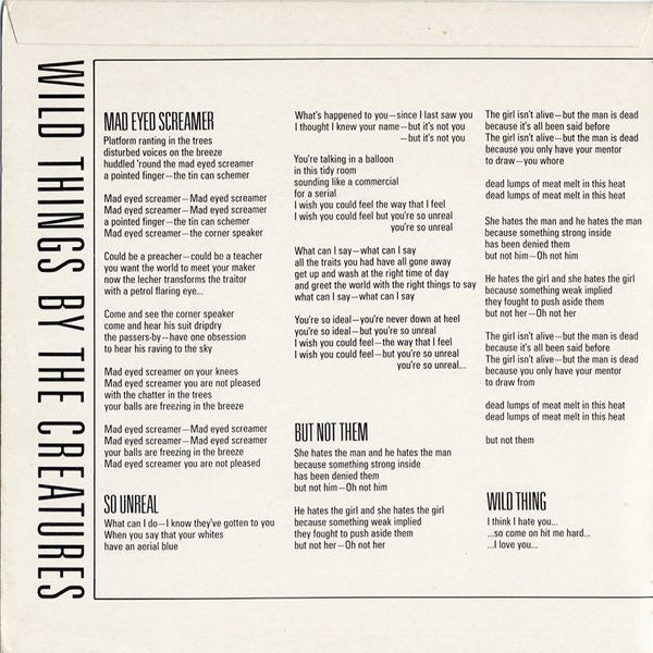 Buy The Creatures : Wild Things (2x7", EP, Ltd, Gat) online for the ...