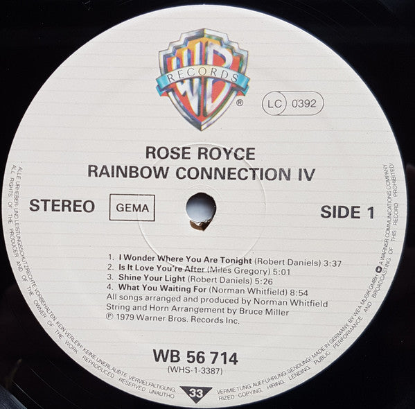 Buy Rose Royce : Rainbow Connection IV (LP, Album) online for the ...