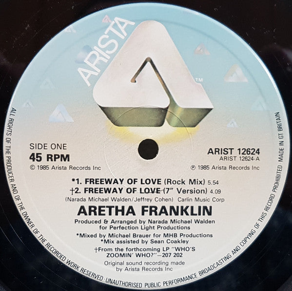 Buy Aretha Franklin : Freeway Of Love (12") online for the lowest price ...