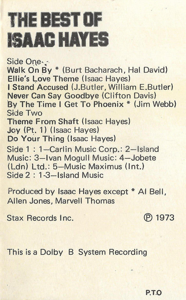 Buy Isaac Hayes : The Best Of Isaac Hayes (Cass, Comp) online for the ...
