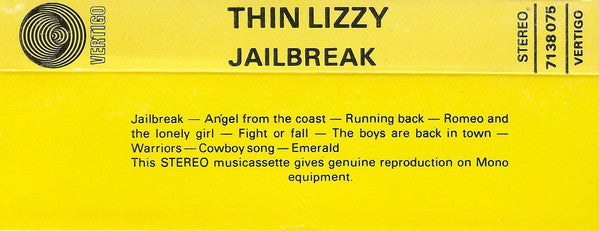 Buy Thin Lizzy : Jailbreak (Cass, Album) online for the lowest price at ...