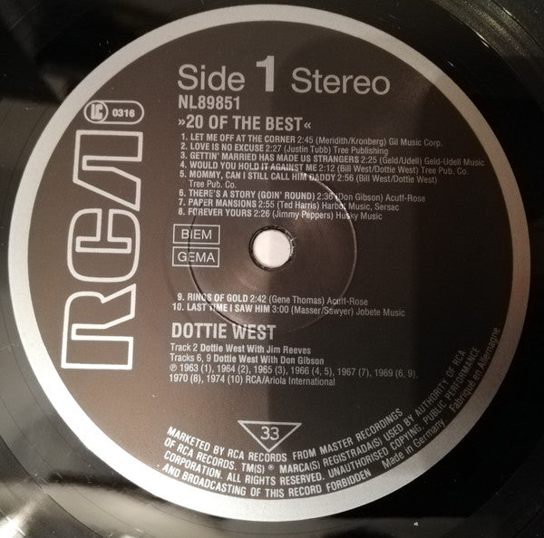 Buy Dottie West : 20 Of The Best (LP, Comp) online for the lowest price ...