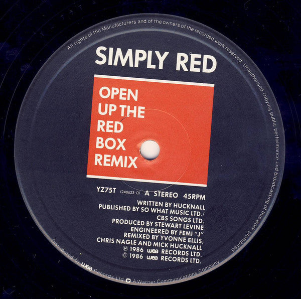 Buy Simply Red : Open Up The Red Box (12", Single) online for the ...
