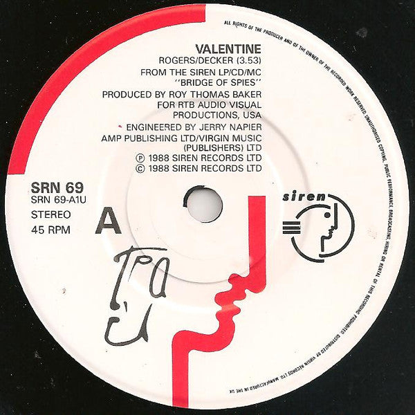 Buy T'Pau : Valentine (7", Single, Pap) online for the lowest price at ...