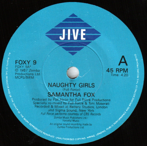 Buy Samantha Fox : Naughty Girls (Need Love Too) (7", Single) online ...