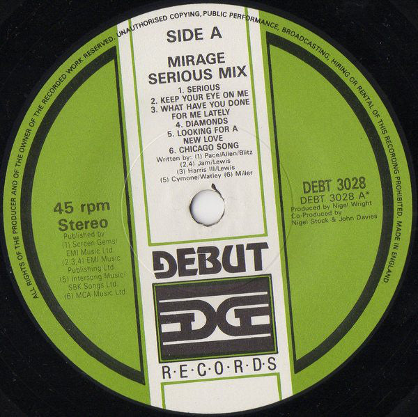 Buy Mirage (12) : Serious Mix (7", Single) online for the lowest price ...