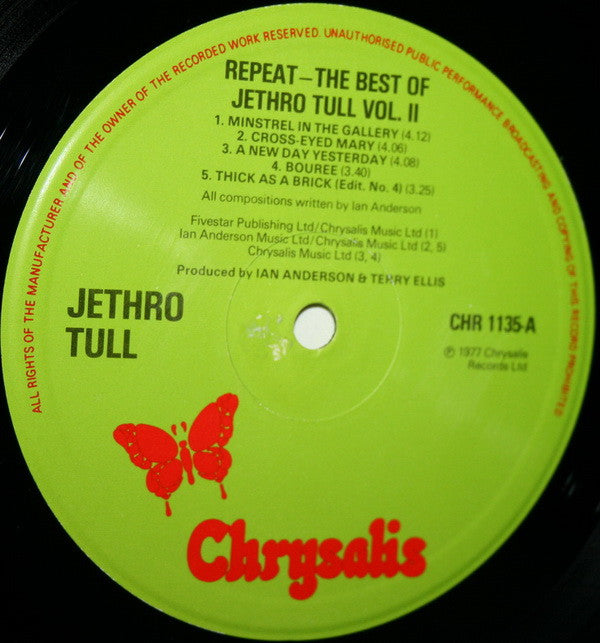 Buy Jethro Tull : Repeat - The Best Of Jethro Tull - Vol. II (LP, Comp ...