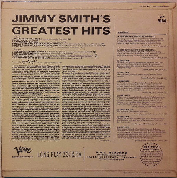 Buy Jimmy Smith : Jimmy Smith's Greatest Hits (LP, Comp, Mono) online ...