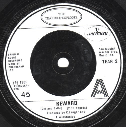 Buy The Teardrop Explodes : Reward (7", Single, Sil) online for the ...