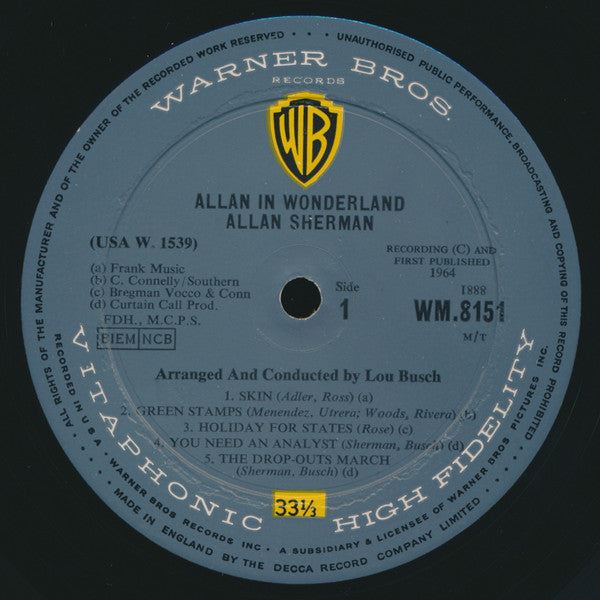 Buy Allan Sherman : Allan In Wonderland (LP, Album, Mono) online for ...