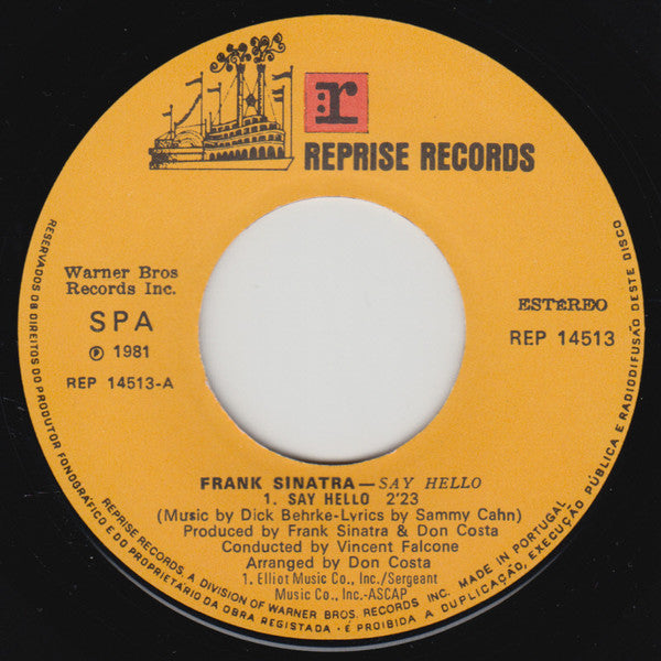 Buy Frank Sinatra : Say Hello (7", Single) online for the lowest price ...