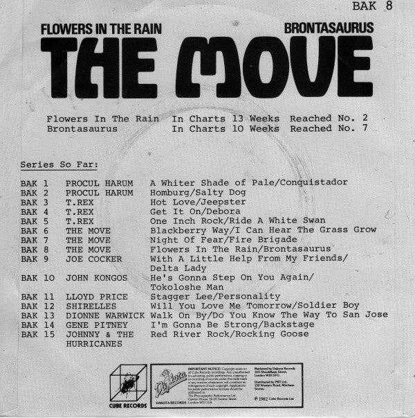 Buy The Move : Flowers In The Rain / Brontosaurus (7", Single, RE ...