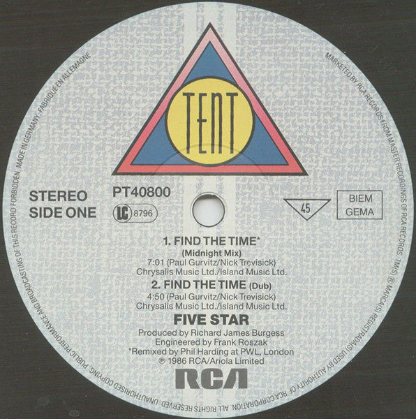 Buy Five Star : Find The Time (12", Maxi) online for the lowest price ...