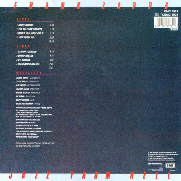 Buy Frank Zappa : Jazz From Hell (LP, Album) online for the lowest ...