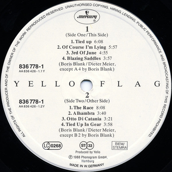 Buy Yello : Flag (LP, Album) online for the lowest price at Strummer ...