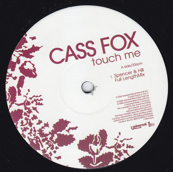 Buy Cassandra Fox : Touch Me (12") Online for a great price – Strummer ...