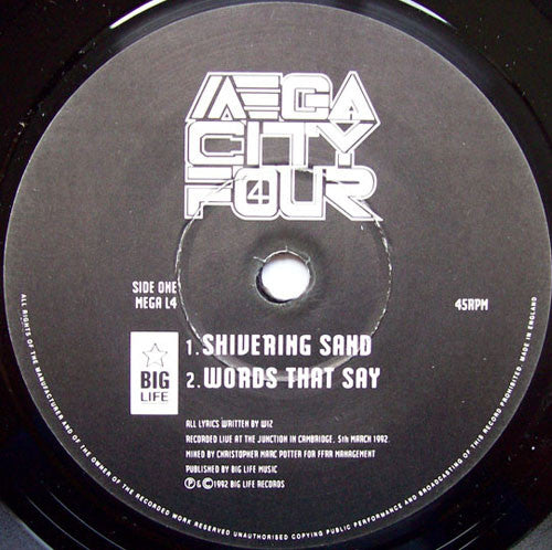 Buy Mega City Four : Shivering Sand - Live (7", EP, Ltd) online for the ...
