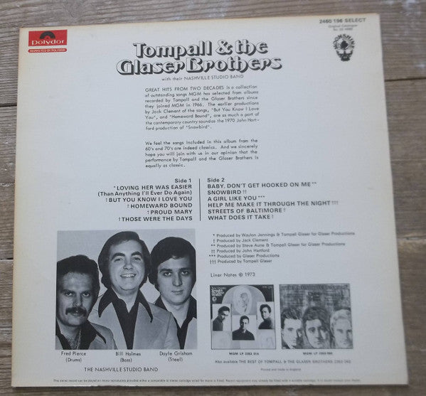 Buy Tompall Glaser & The Glaser Brothers : Great Hits From Two Decades ...
