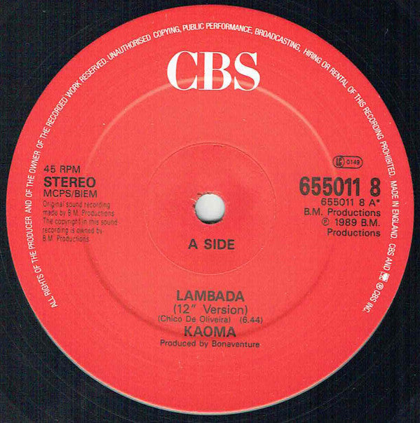 Buy Kaoma : Lambada (12") online for the lowest price at Strummer Room ...