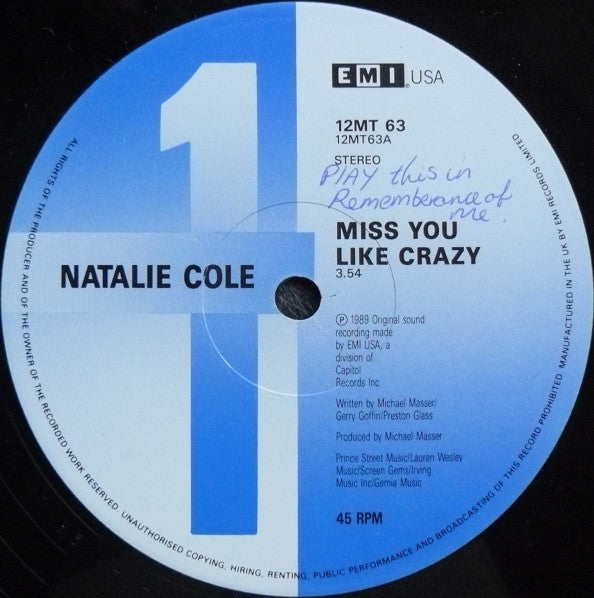 Buy Natalie Cole : Miss You Like Crazy (12", Single) online for the ...